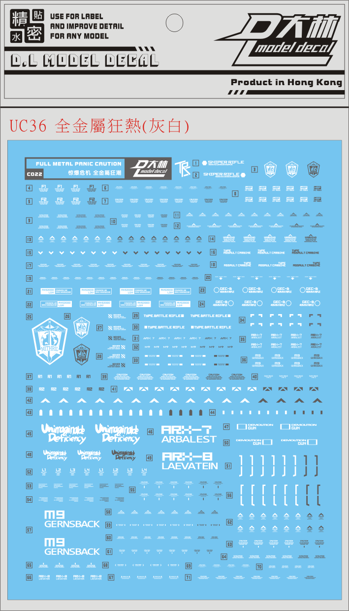 D.L Model Decal - UC36 - Full Metal Panic 1/60